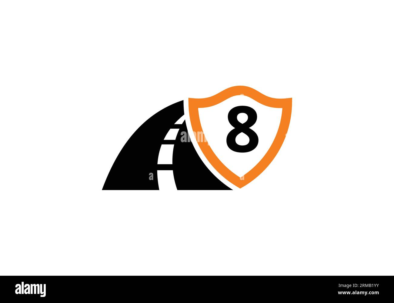 Letter 8 with road logo sing. The creative design concept for highway ...