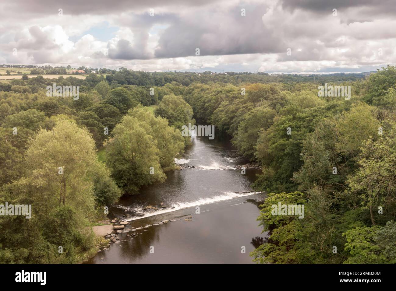The river Wear near Escomb seen from a train on the Weardale Railway ...