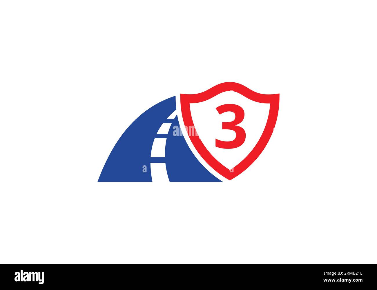 Letter 3 with road logo sing. The creative design concept for highway ...
