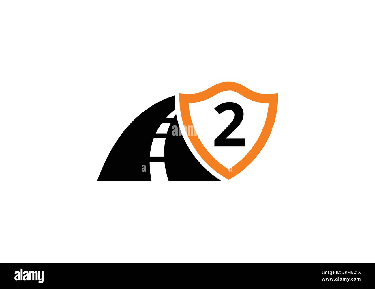 Letter 2 with road logo sing. The creative design concept for highway ...