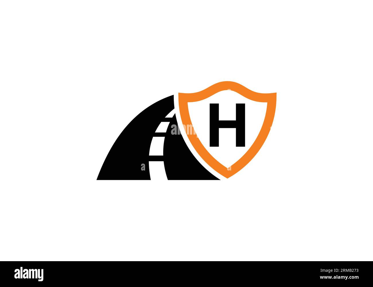 Letter H with road logo sing. The creative design concept for highway ...