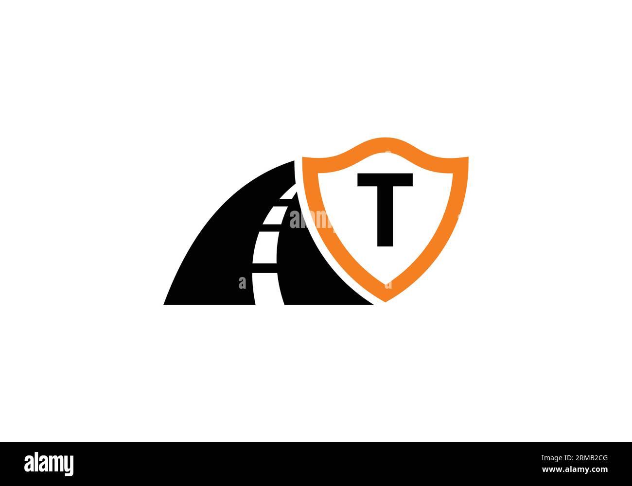 Letter T with road logo sing. The creative design concept for highway ...