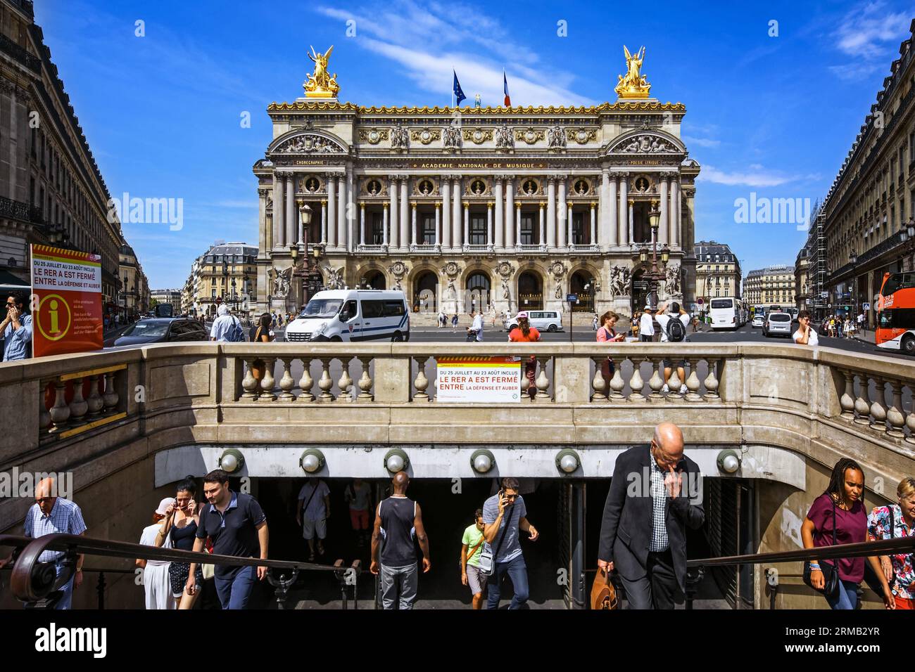 OPERA GARNIER AND EXIT OF SUBWAY STATION IN PARIS, FRANCE Stock Photo ...