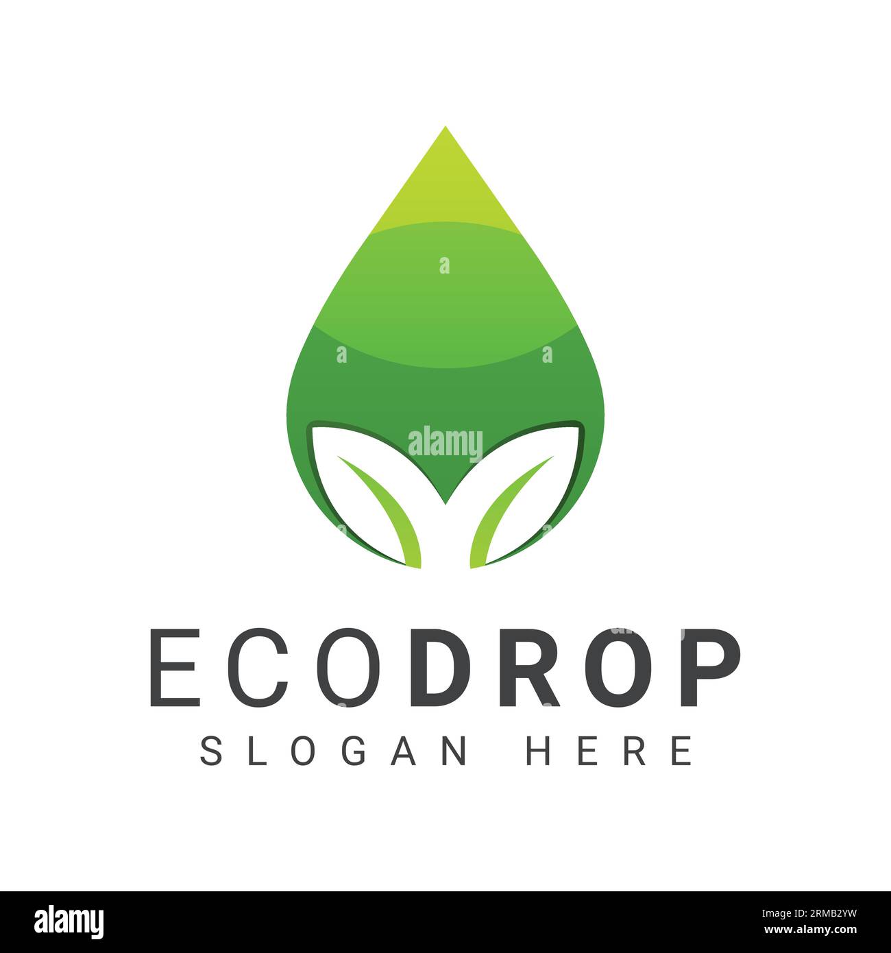 Leaf drop logo design green nature eco water drop leaf logotype Stock ...