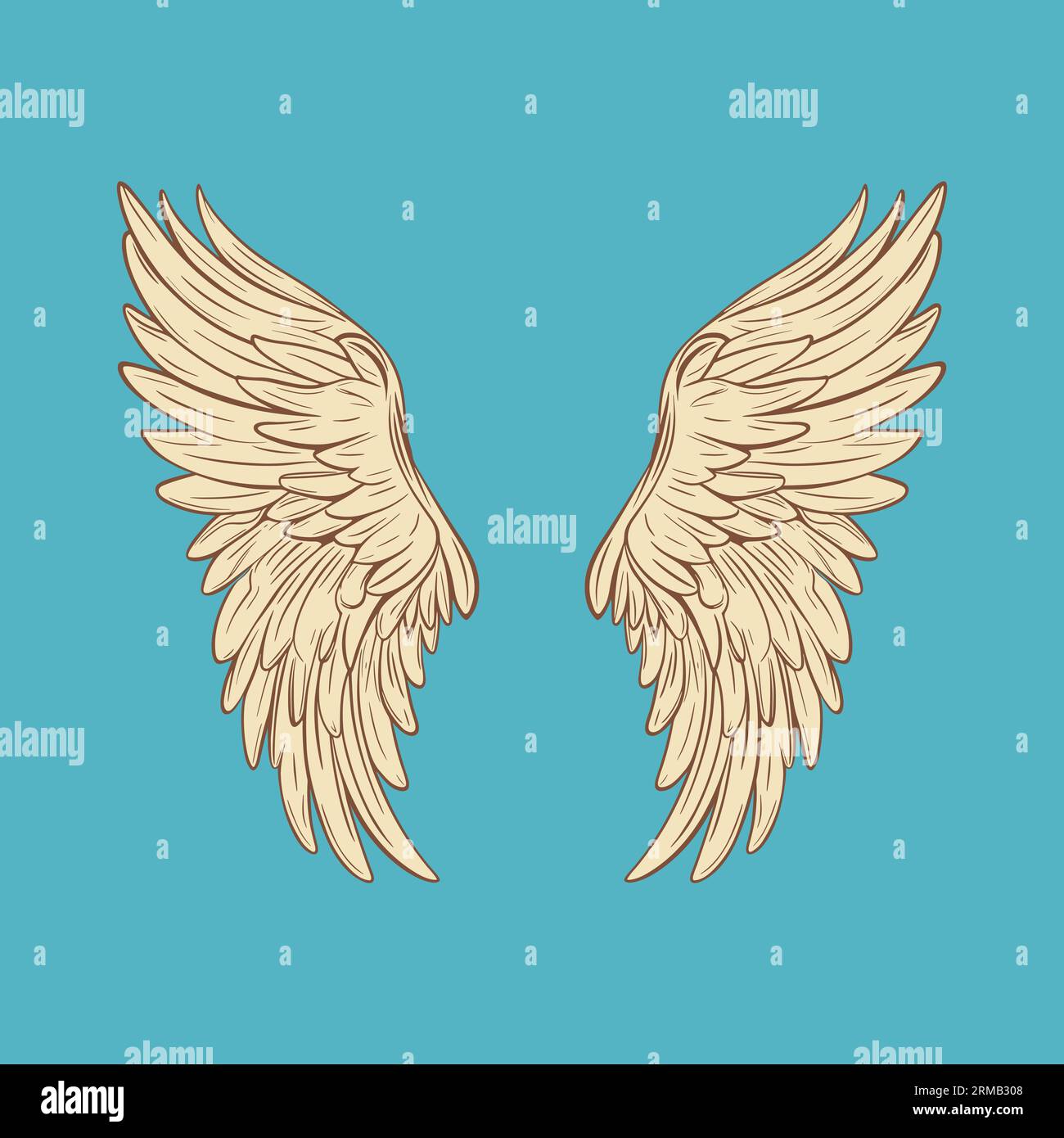 Vector Wings Icon. Vintage Angel Wings Icon, Design Template, Clipart ...