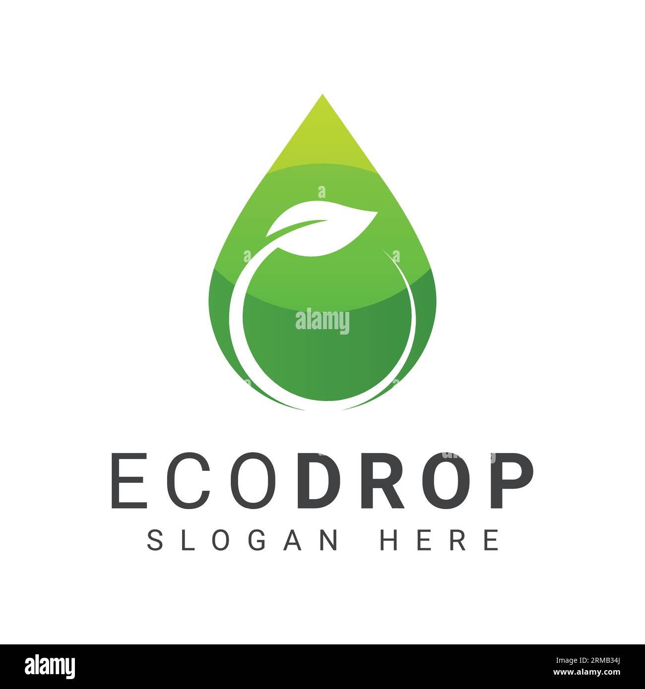 Leaf drop logo design green nature eco water drop leaf logotype Stock ...