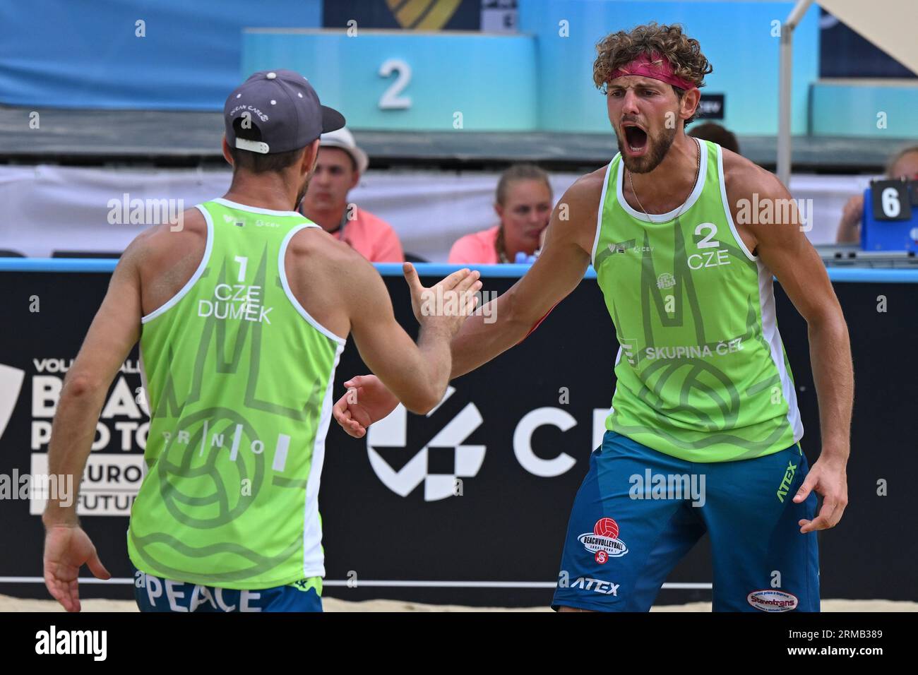 Brno, Czech Republic. 27th Aug, 2023. L-R Jan Dumek and Jiri Sedlak ...