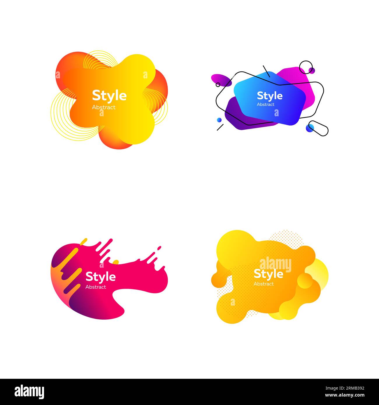 Background set of trendy bubble-shaped elements Stock Vector Image ...