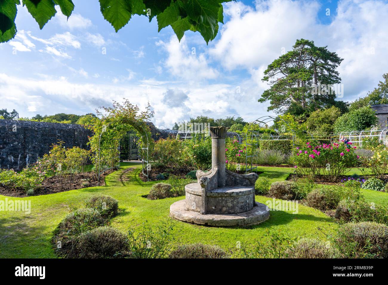 The rose garden in the grounds of St Fagans Castle, Cardiff Stock Photo ...