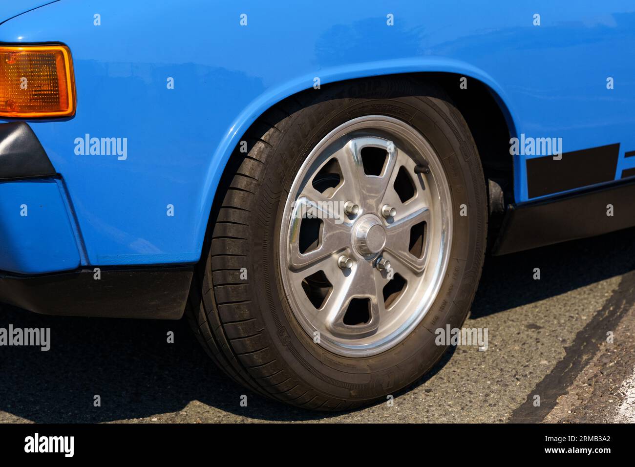 Waltershausen, Germany - June 10, 2023: View of the front right wheel ...
