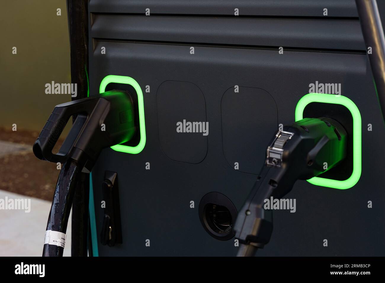 Electric vehicle charging station. Close-up Stock Photo - Alamy