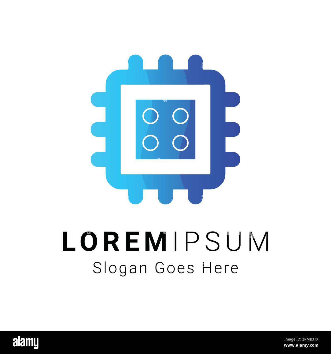 computer processor chip logo design digital chip logotype Stock Vector ...