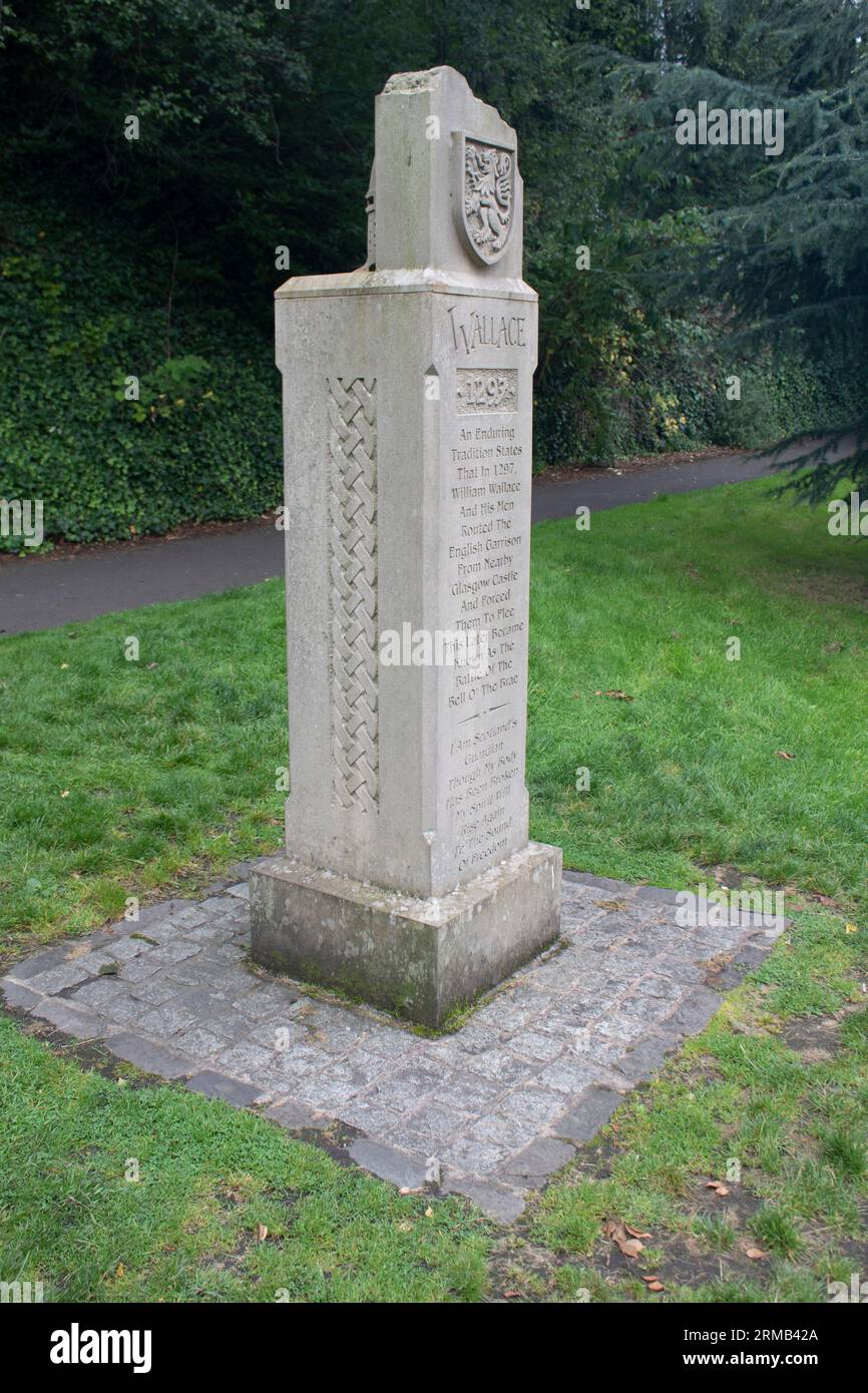 The William Wallace memorial in the Glasgow Necropolis, a Victorian cemetery in Glasgow ...