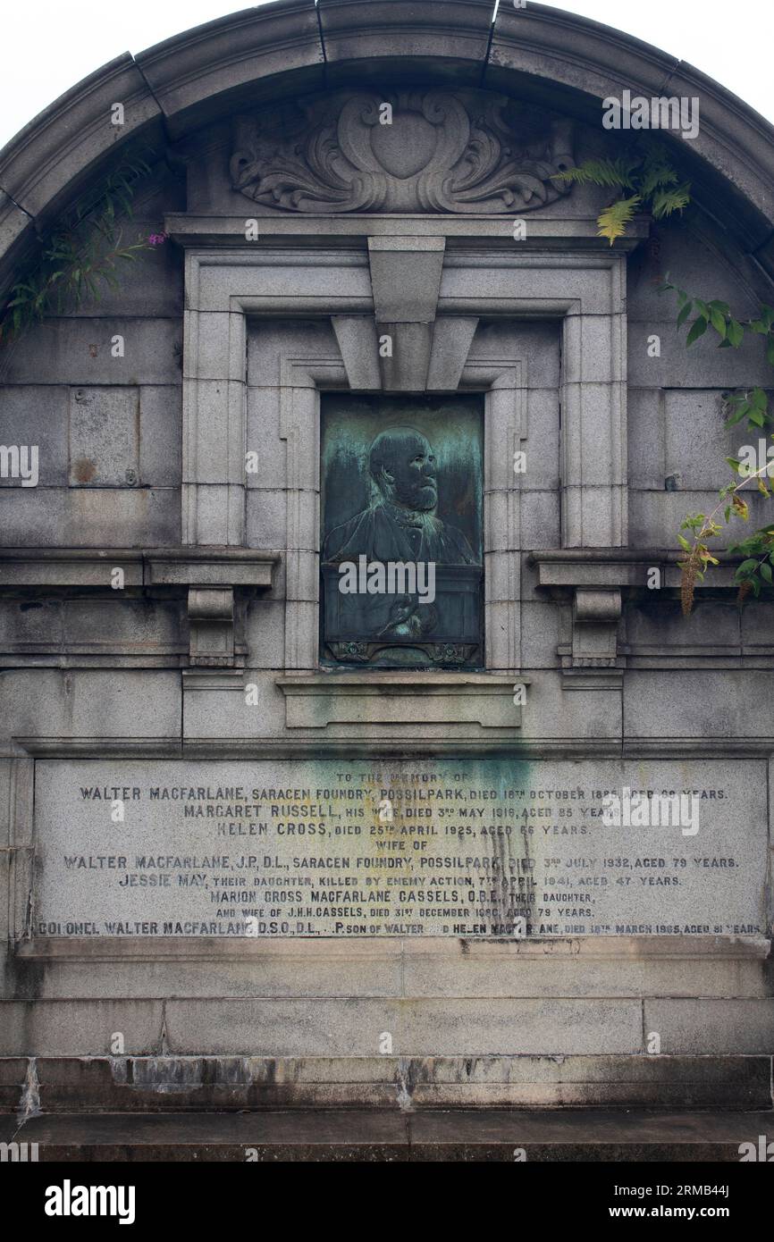 Tomb of Walter MacFarlane founder of the Saracen Foundry, Glasgow ...