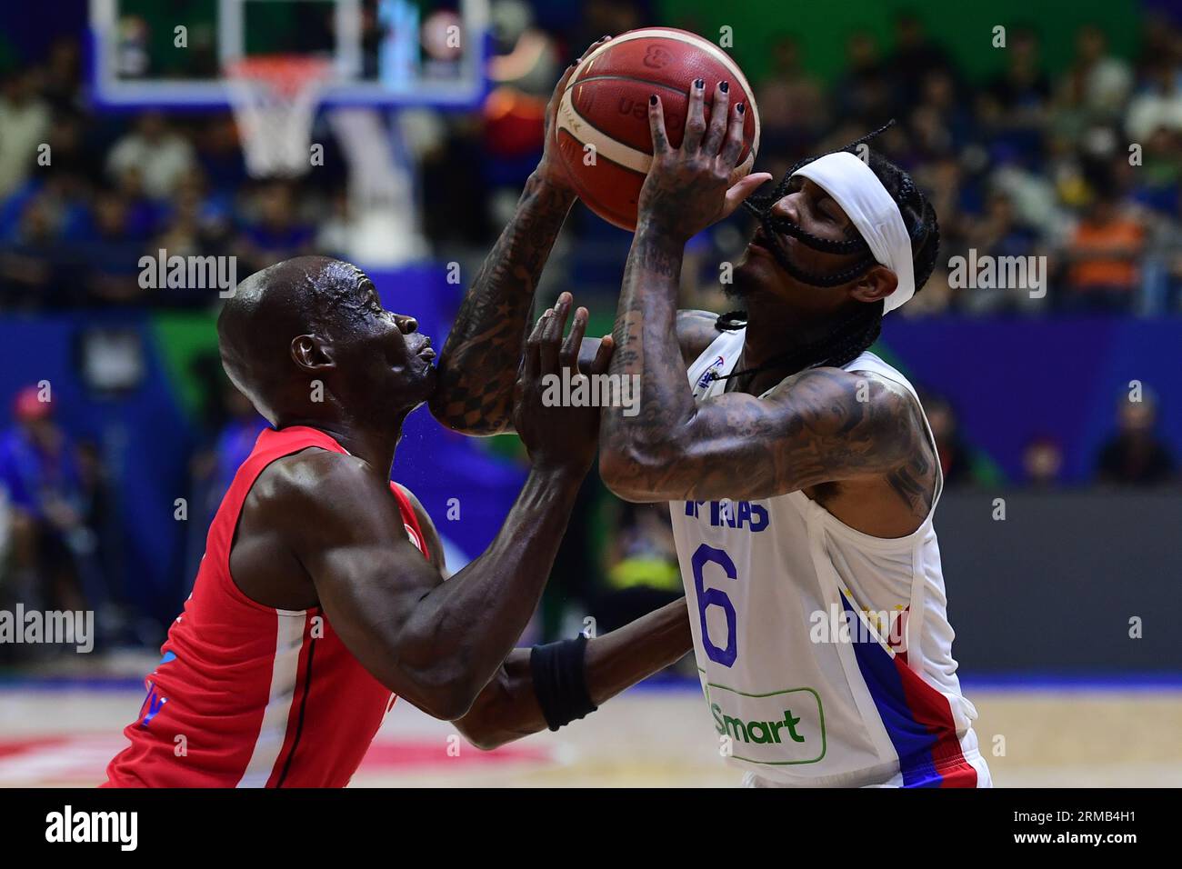 Quezon City, Philippines. 27th Aug, 2023. Leonel Paulo (L) of the ...