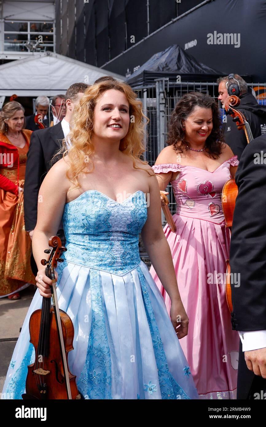 ZANDVOORT, NETHERLANDS - AUGUST 27: André Rieu's orchestra looks on during the Dutch GP Formula ...