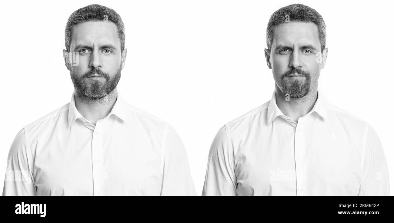 Beard style comparison. Portrait of man with different beard shapes ...