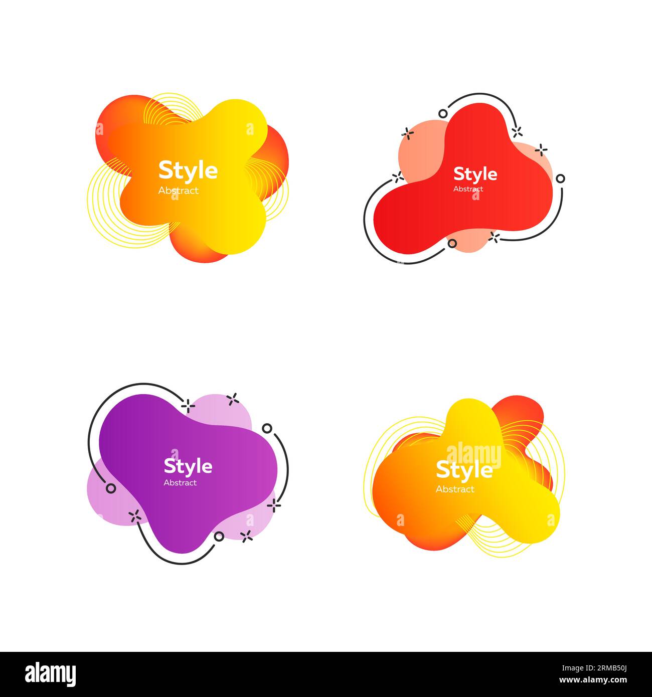 Collection of multi-colored flowing liquid shapes Stock Vector Image ...