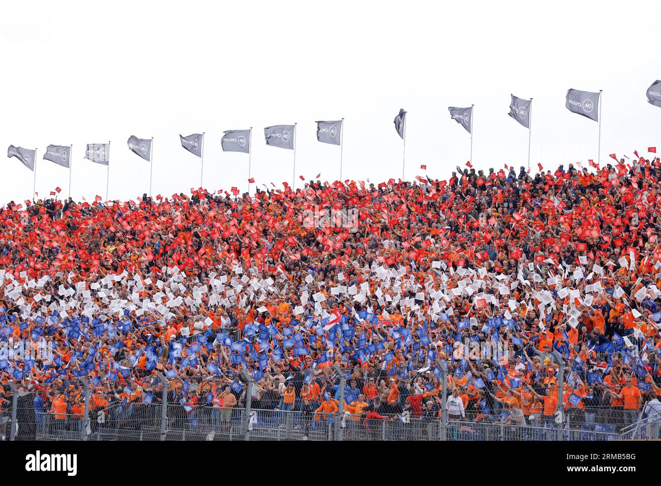 ZANDVOORT, NETHERLANDS - AUGUST 27: Dutch flag on the grandstands with ...