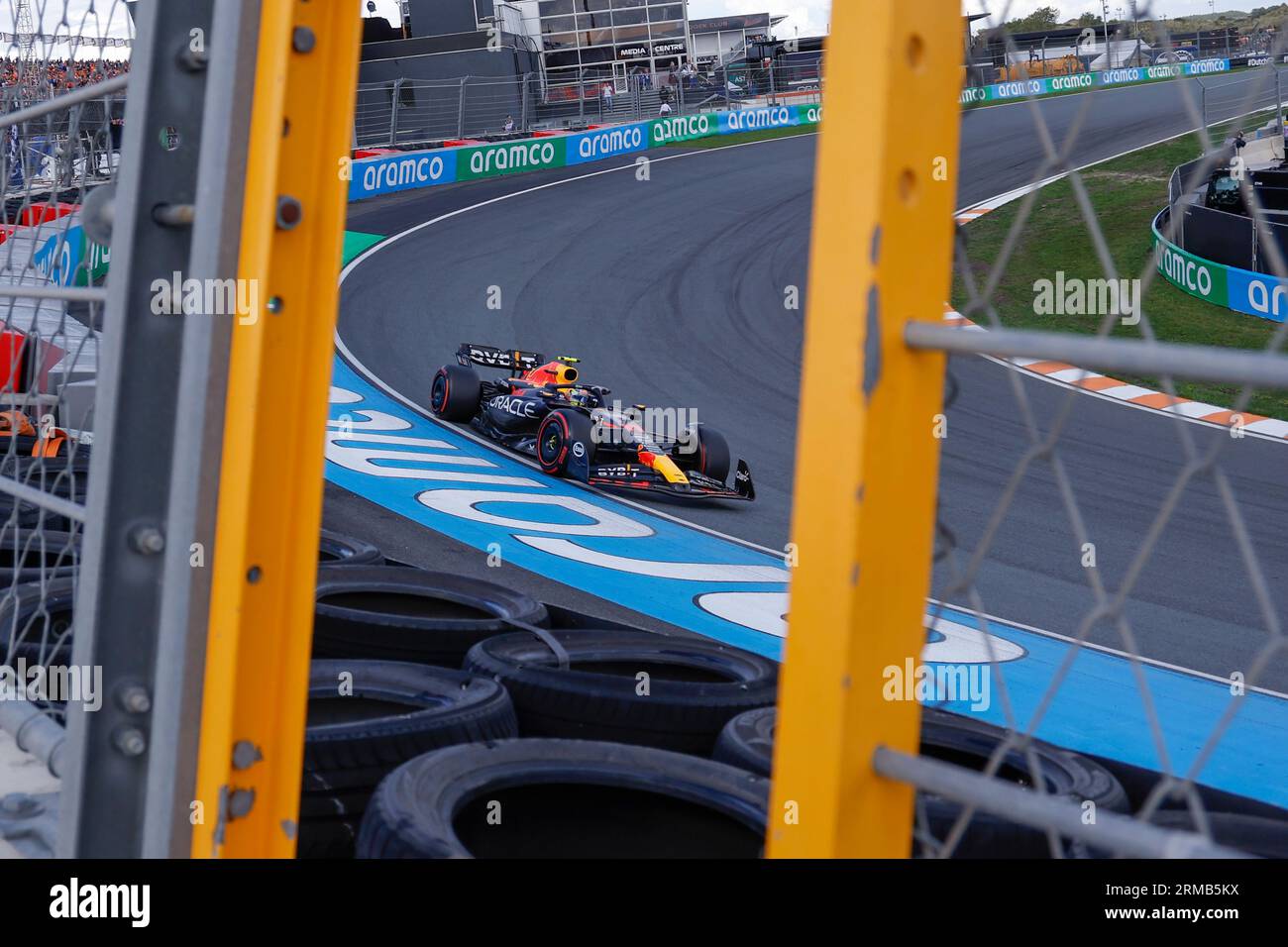 ZANDVOORT, NETHERLANDS - AUGUST 27: Sergio Perez of Oracle Red Bull Racing race during the Dutch ...