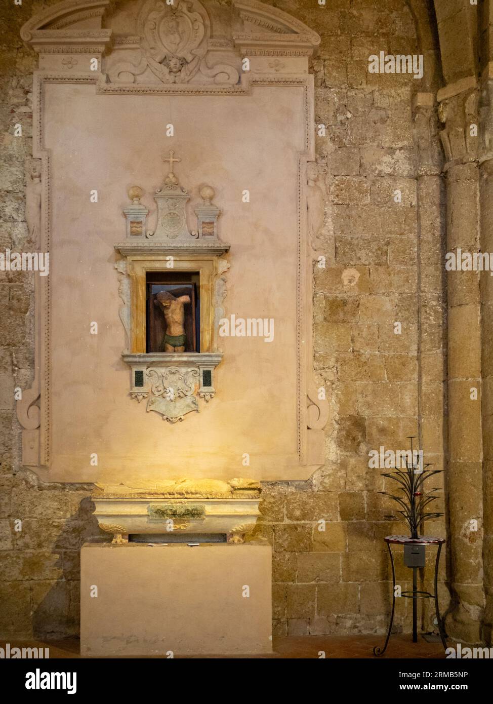 Sarcophagus in Sovana Cathedral Stock Photo - Alamy