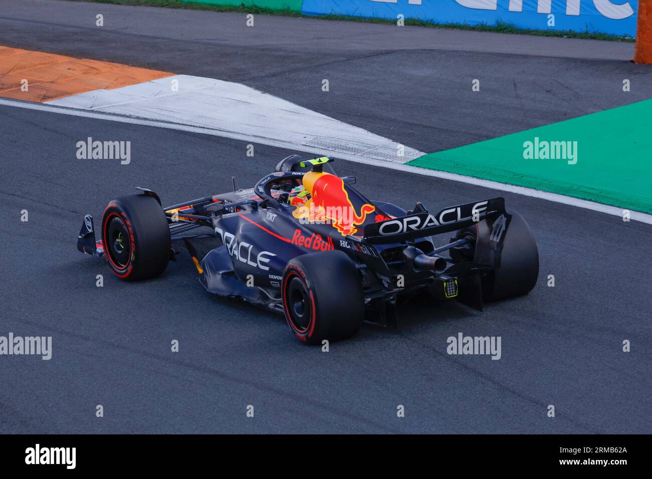 ZANDVOORT, NETHERLANDS - AUGUST 27: Sergio Perez of Oracle Red Bull Racing race during the Dutch ...