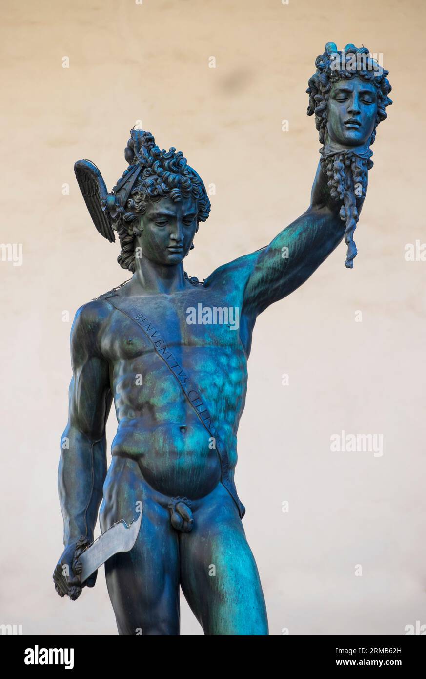 Perseus with the head of Medusa statue, bronze sculpture made by ...