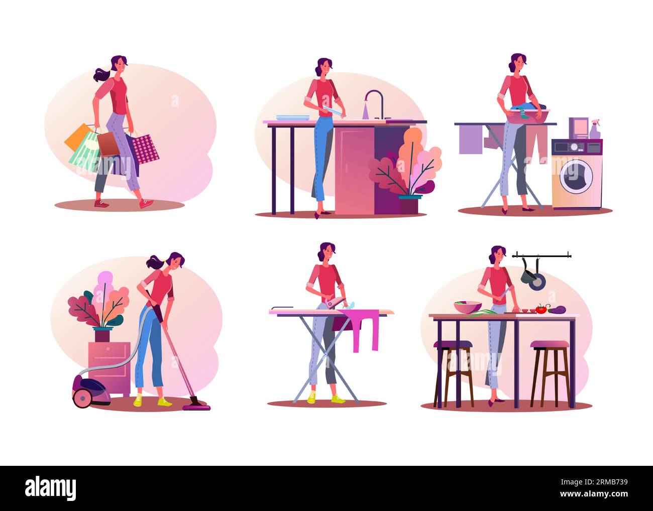 Housework illustration set Stock Vector Image & Art - Alamy