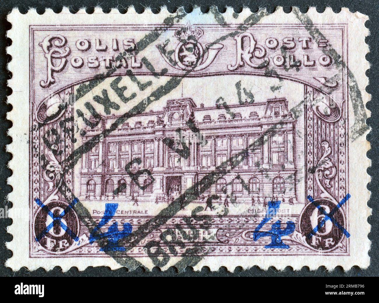 Cancelled postage stamp printed by Belgium, that shows Railway Stamp ...