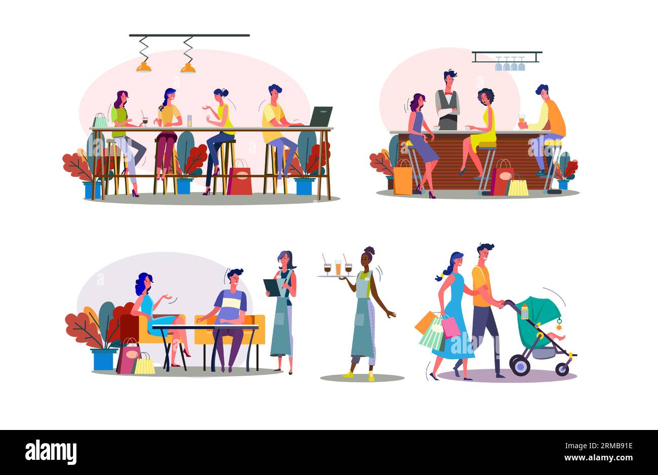 Leisure time together illustration set Stock Vector Image & Art - Alamy