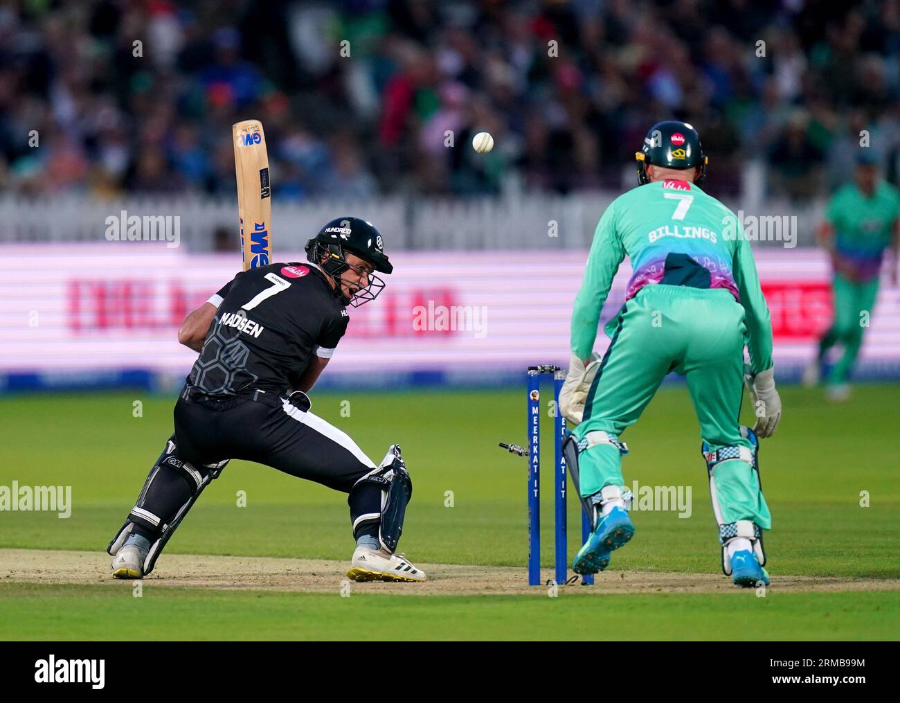 Manchester Originals' Wayne Madsen is bowled by Oval Invincibles ...