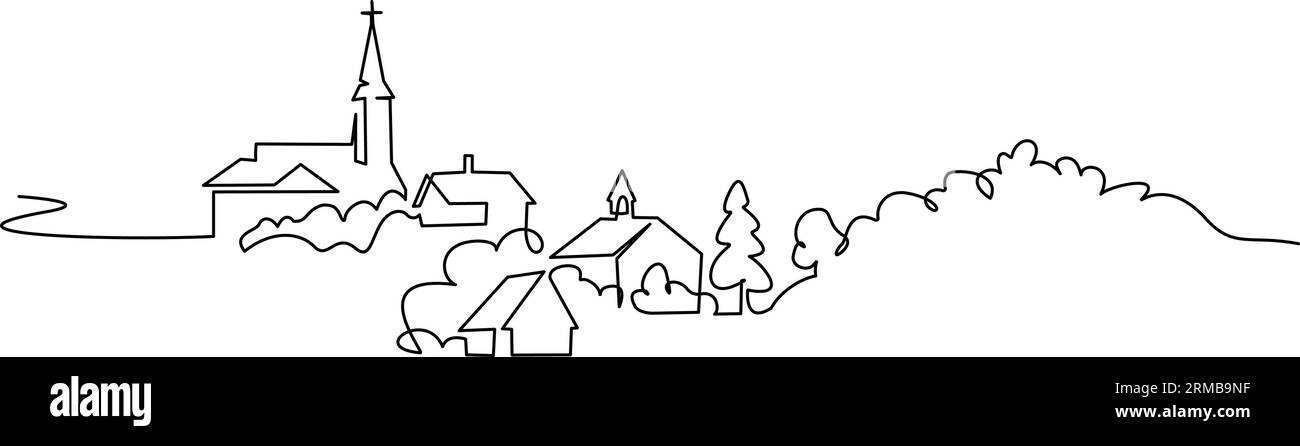 Country village sketch hi-res stock photography and images - Alamy