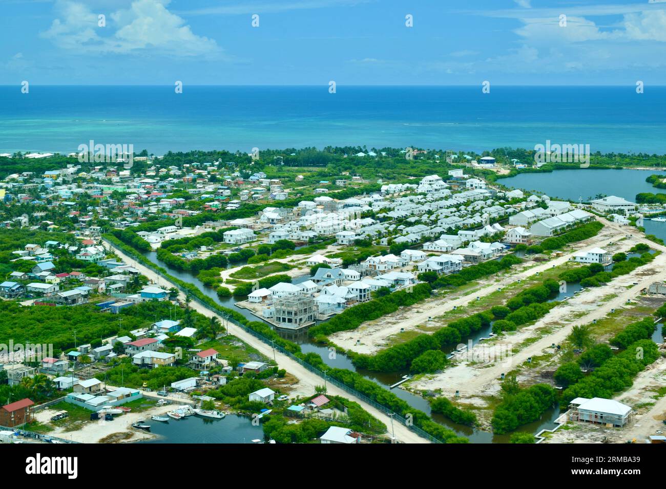 A view from the sky of the Mahogany Bay resort development in San Pedro ...