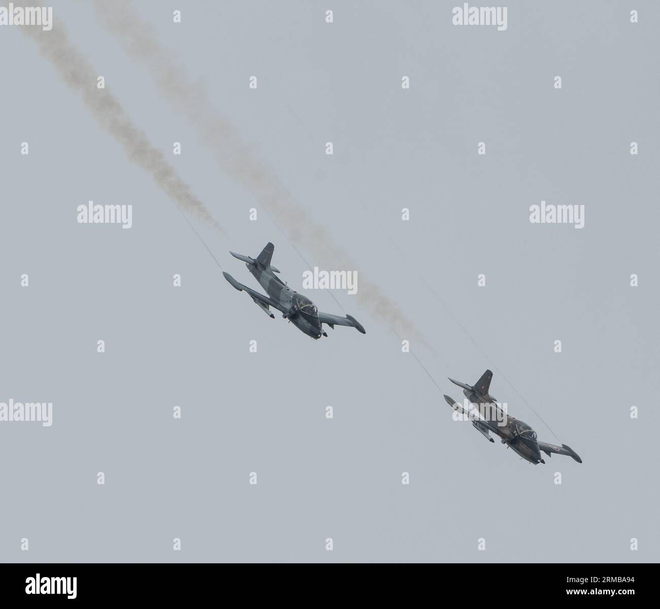 Strikemaster pair perform their display, during Rhyl Air Show 2023 at ...