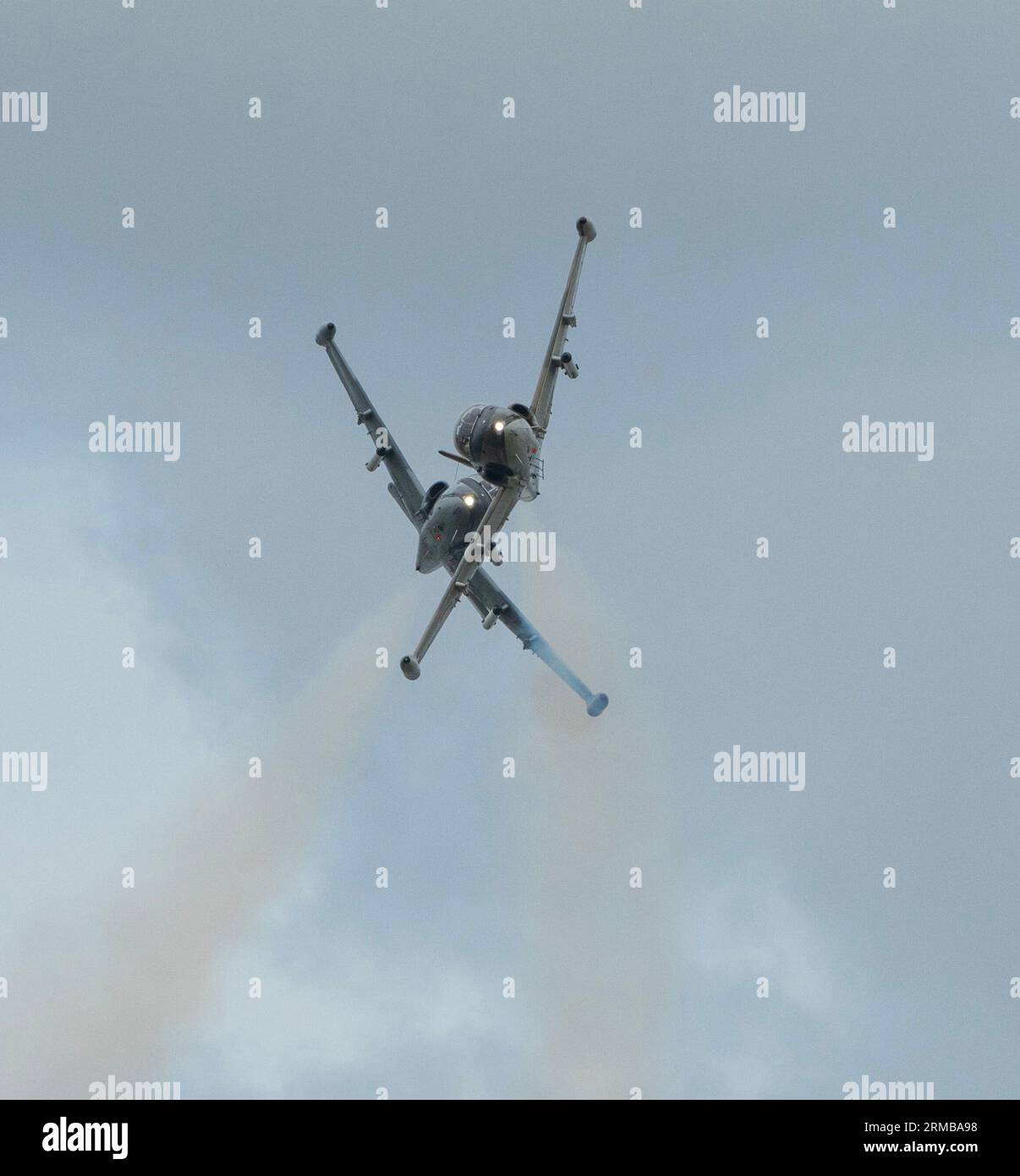 Strikemaster pair perform a cross over pass during their display ...