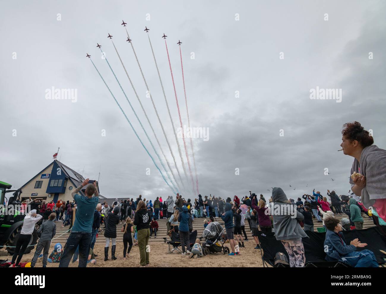 Royal Air Force Aerobatic Team The Red Arrows arrive into the show ...