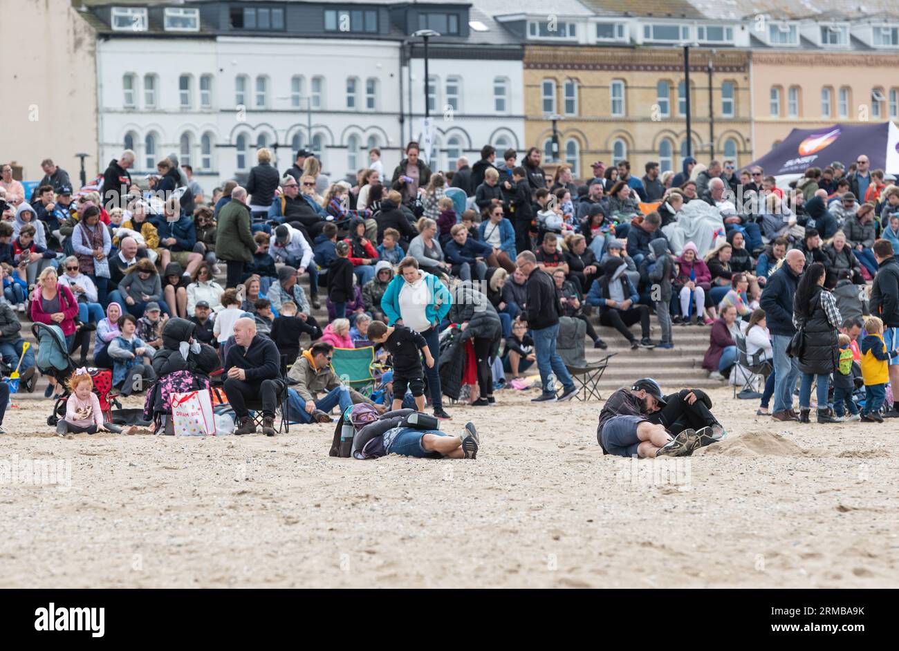 The crowd gathers ahead of the show, during Rhyl Air Show 2023 at Rhyl ...