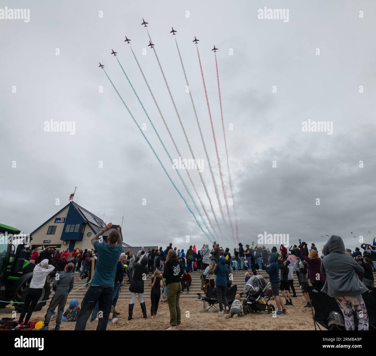 Royal Air Force Aerobatic Team The Red Arrows arrive into the show ...