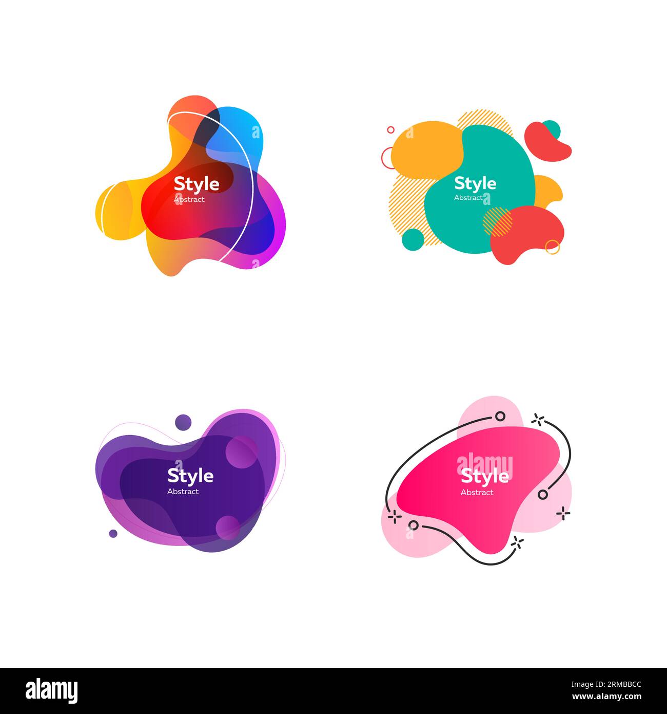 Background set of trendy bubble-shaped elements Stock Vector Image ...