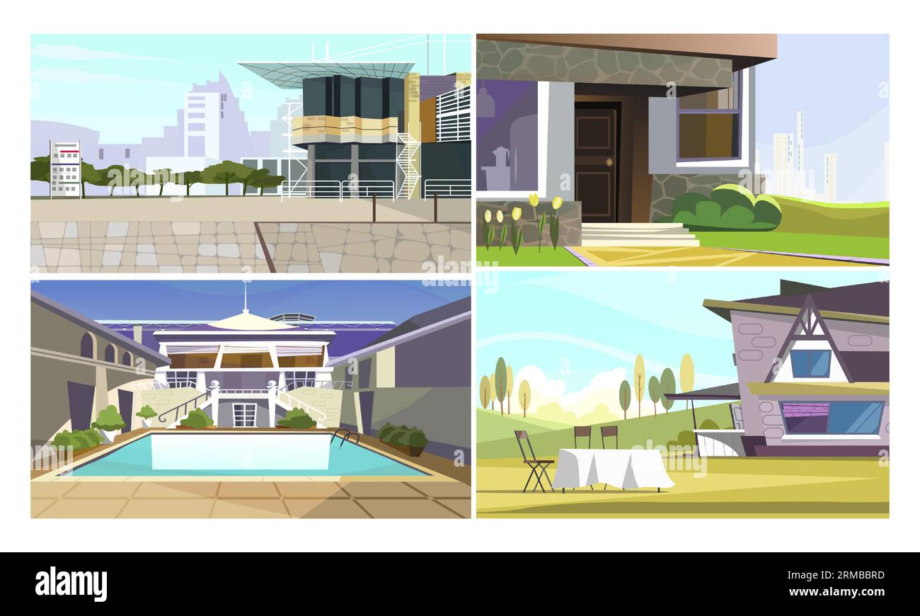 Illustration facade modern luxury Stock Vector Images - Alamy