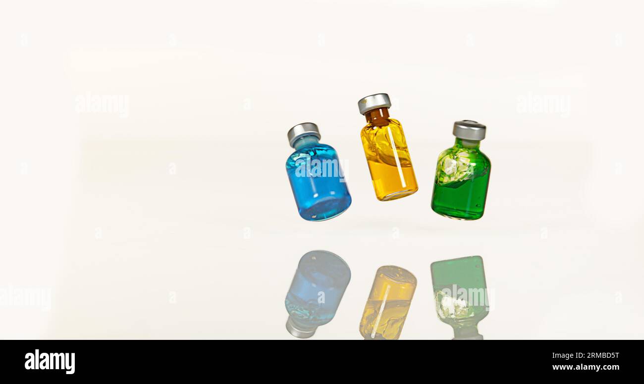 Medical Product Falling into Hand against White Background Stock Photo ...