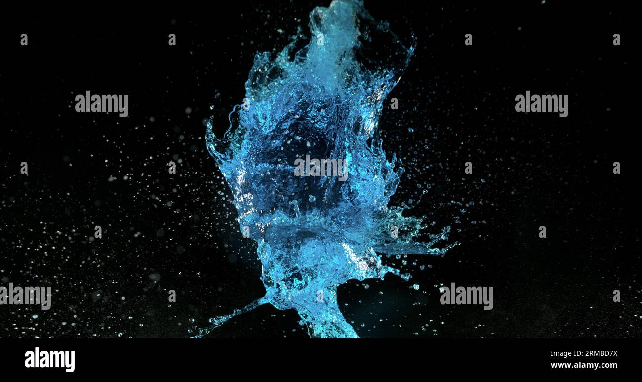 Shot Breaking Water Filled blue Balloon Stock Photo - Alamy