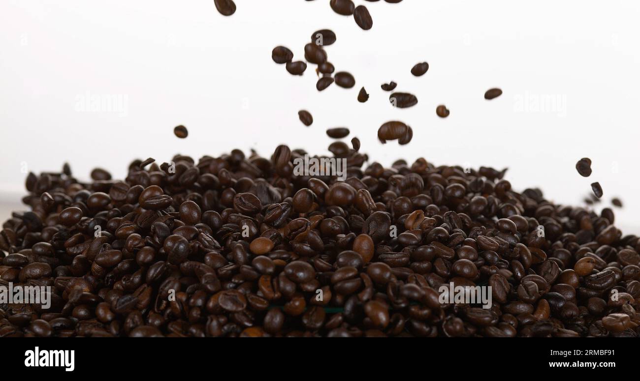Coffee Beans Falling Stock Photo - Alamy
