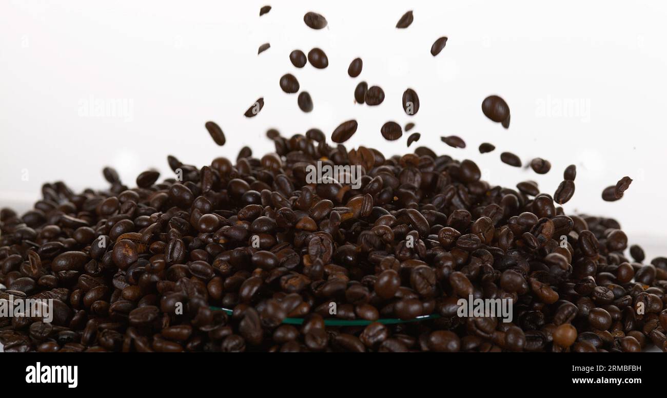 Coffee Beans Falling Stock Photo - Alamy