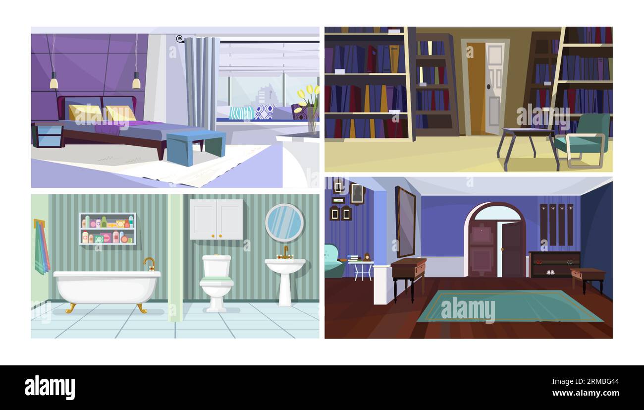 Traditional home interior vector illustration set Stock Vector Image ...