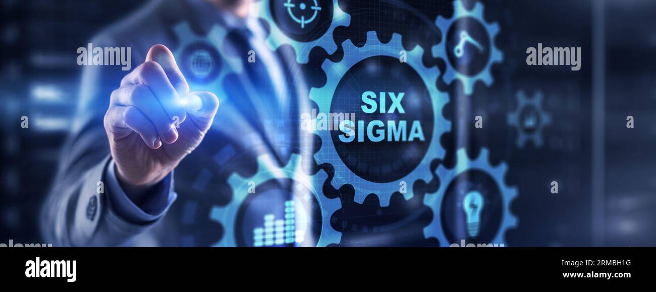 Six Sigma Manufacturing Quality control. Process improving concept ...