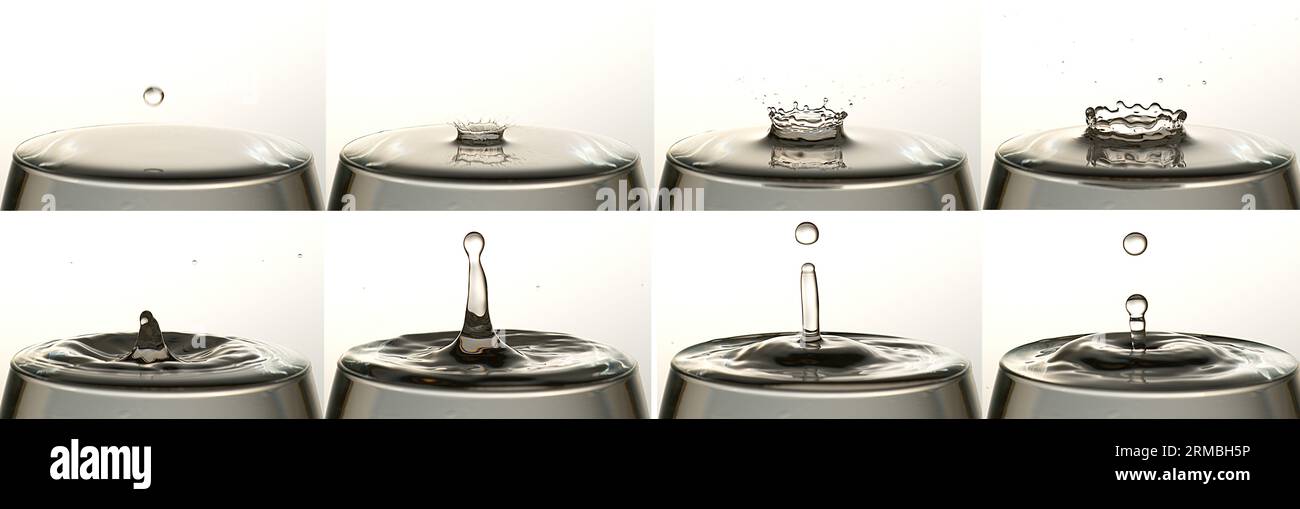 Drop of Water falling into a Glass Stock Photo - Alamy