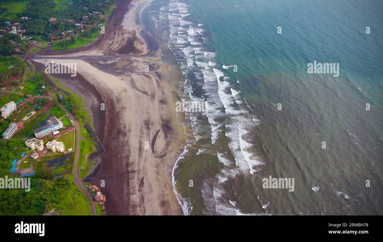 Drone view of Dapoli Beach, Maharastra Stock Photo - Alamy