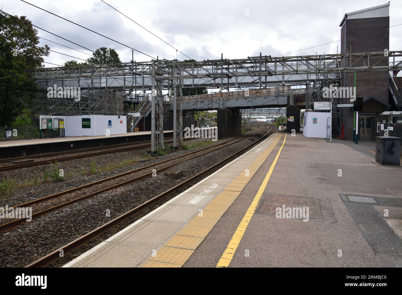 Lichfield Trent Valley Station temporary footbridge linking the West ...