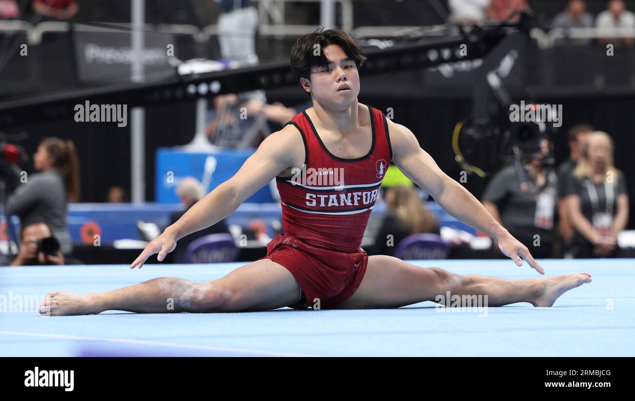 August 26, 2023: Stanford gymnast Asher Hong during the senior men day ...